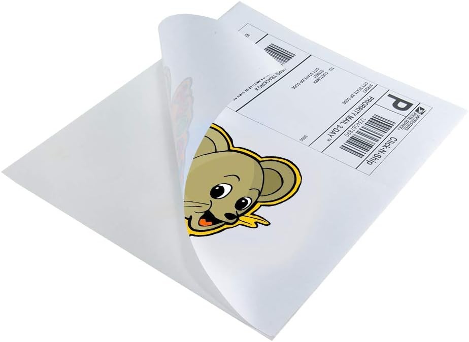 L LIKED 100 Full-Sheet Sticker Paper Matte 8-1/2" 8.5 x 11｜100 Sheets ...
