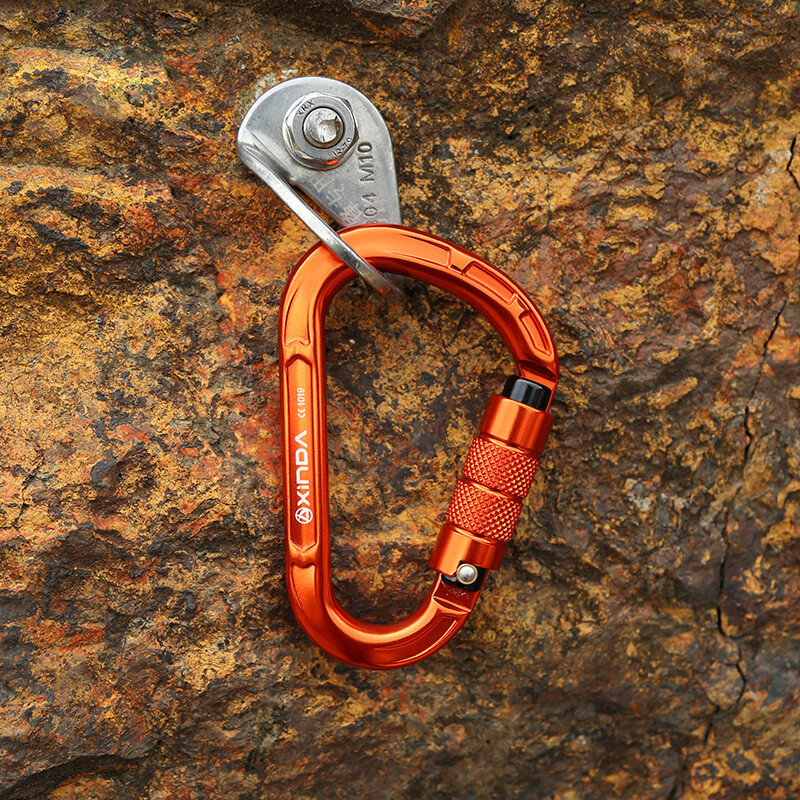 25KN HMS Pear-shape Auto-locking Carabiner Belaying Rappelling Anchor ...