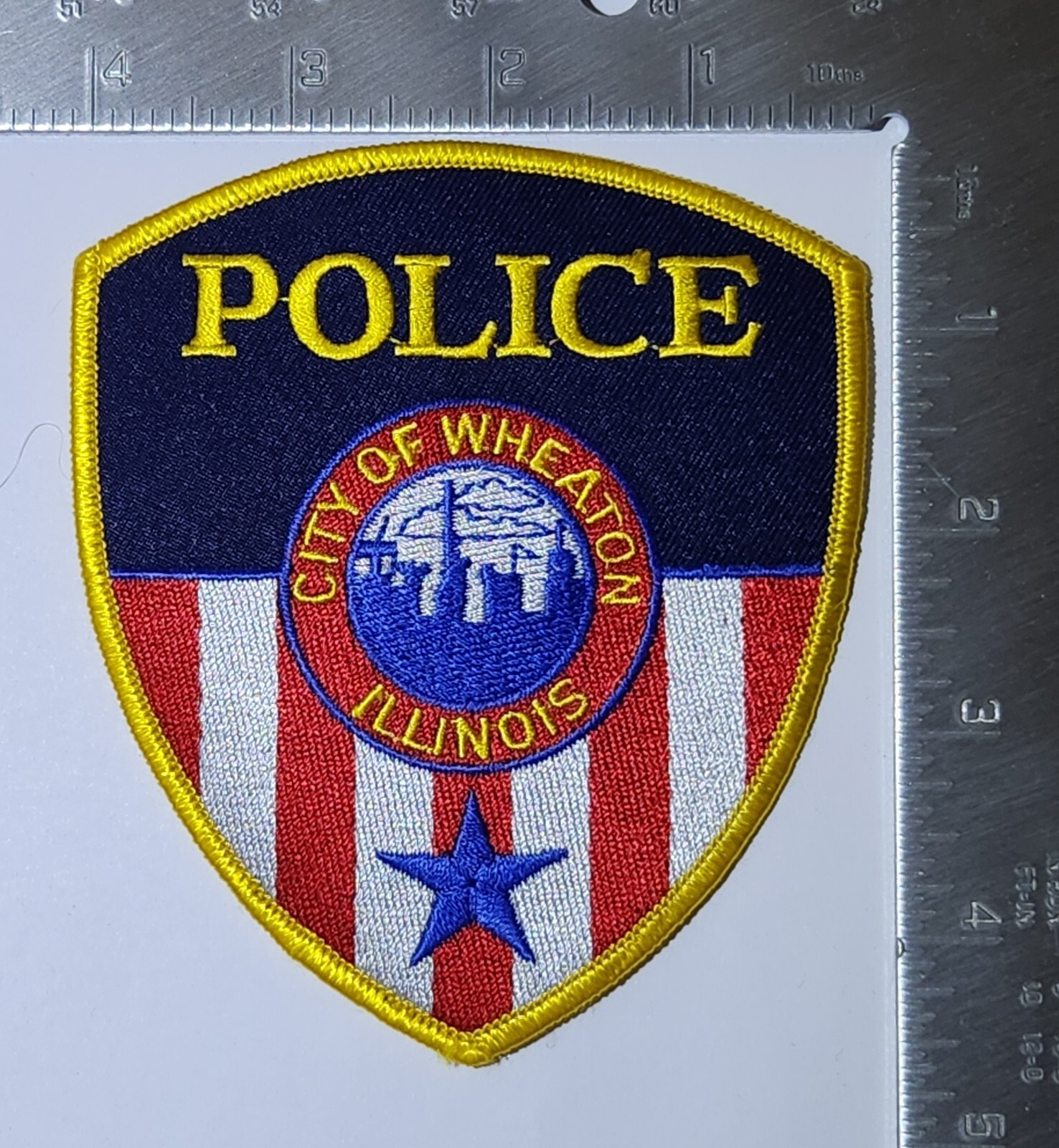 City of Wheaton Illinois Police Patch. 4x4.5 inches. Great Condition ...