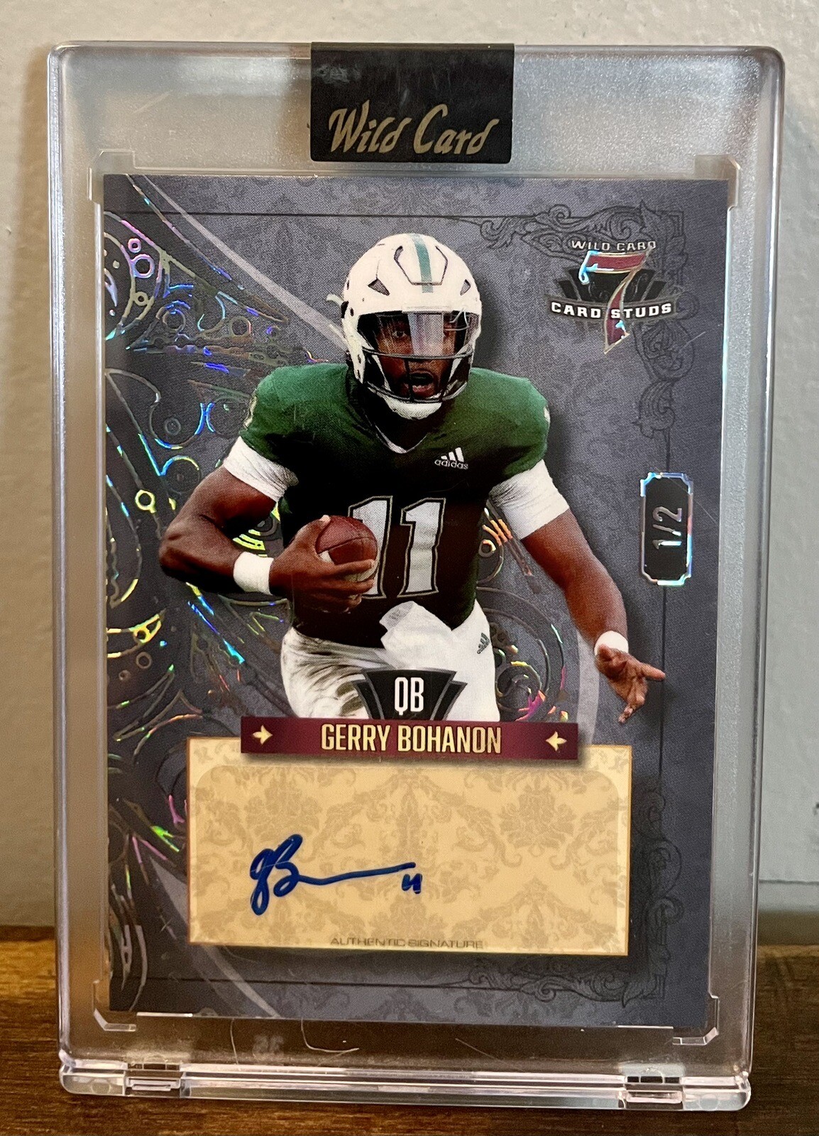 2023 Wild Card 7 Card Stud Gerry Bohanon Silver Sparkle Spade 1/2 auto ...