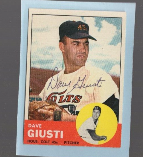 Autographed Dave Giusti 1963 Topps #189 Astros Free shipping | eBay