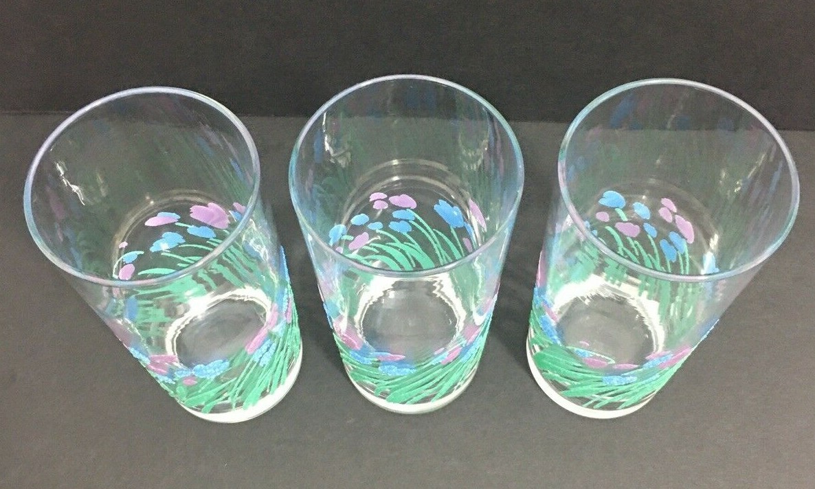 Libbey Collette Embossed Flowers & Leaves Cooler Glassware 6 5/16 ...