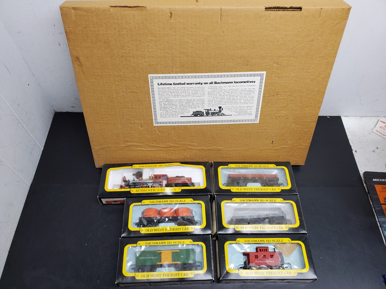 VTG BACHMANN HO SCALE TRAIN SET-5 OLD WEST FREIGHT CARS & AUTHENTIC 4-4 ...