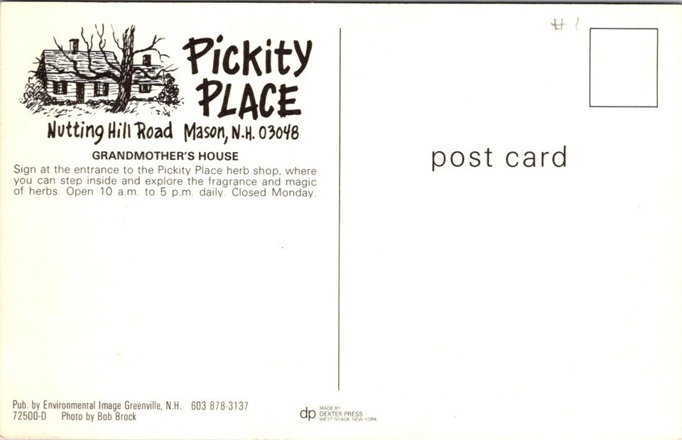 Mason NH Pickity Place Grandmothers House Herb Shop New Hampshire ...