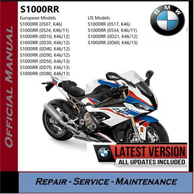 BMW S1000RR S1000 RR Workshop Service Repair Manual K46 09/2017 Edition ...