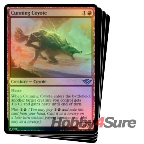 Foil Cunning Coyote X4 M/NM Magic: The Gathering MTG Outlaws Of Thunder ...