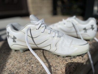 Size 11 - Under Armour Command MC Lacrosse Low White Metallic