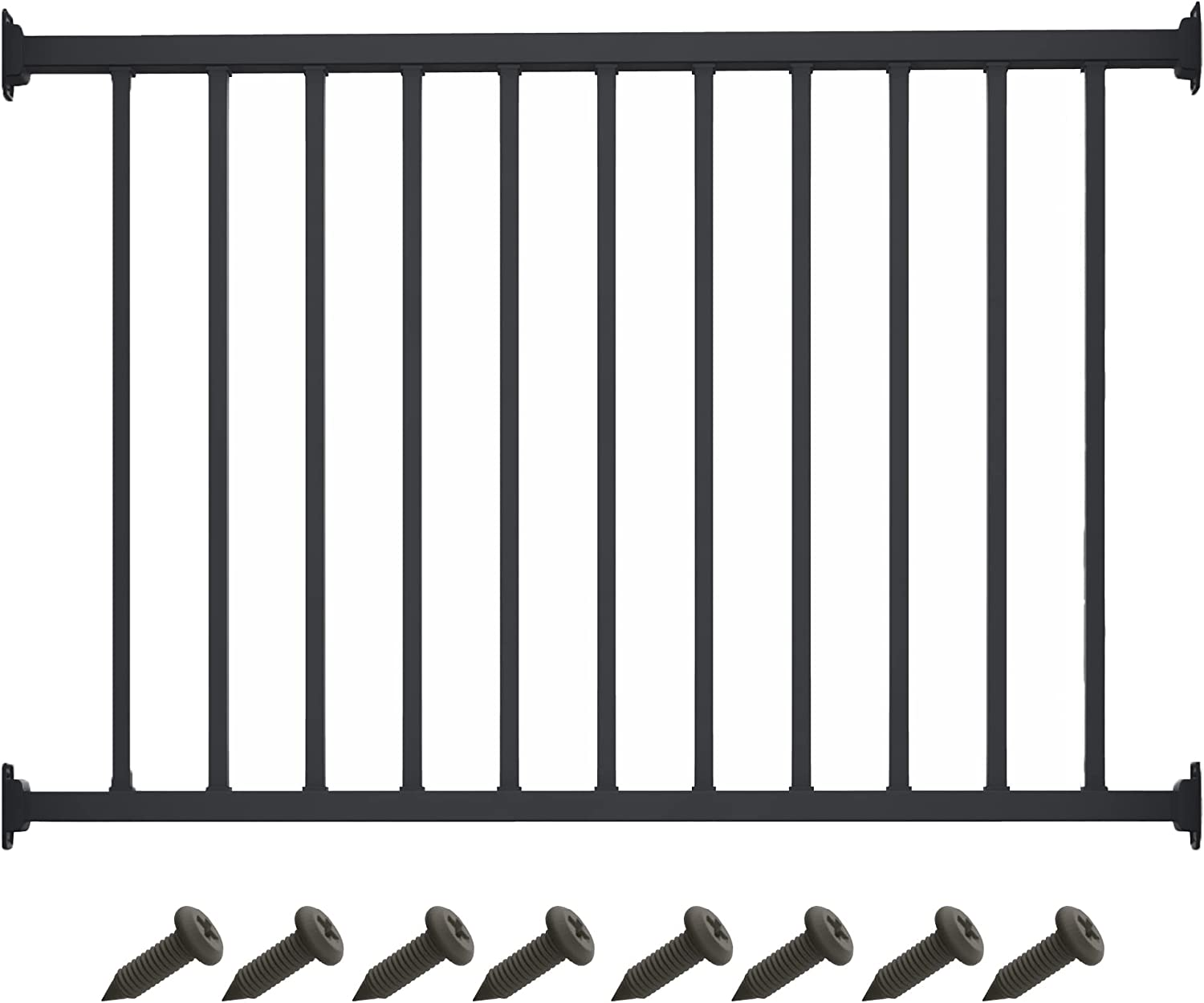 Metal Guard Rail Kit with Balusters and Brackets for Deck Porch Outdoor ...