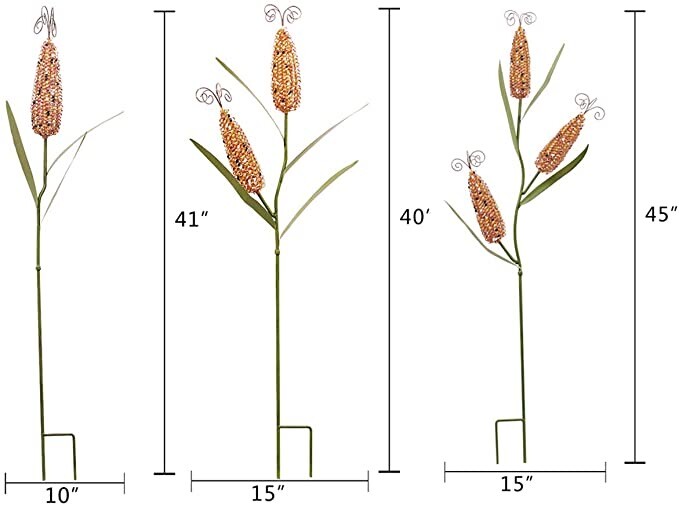 Metal Autumn Harvest Corn Stake Decoration, Decorative Yard Lawn Garden ...