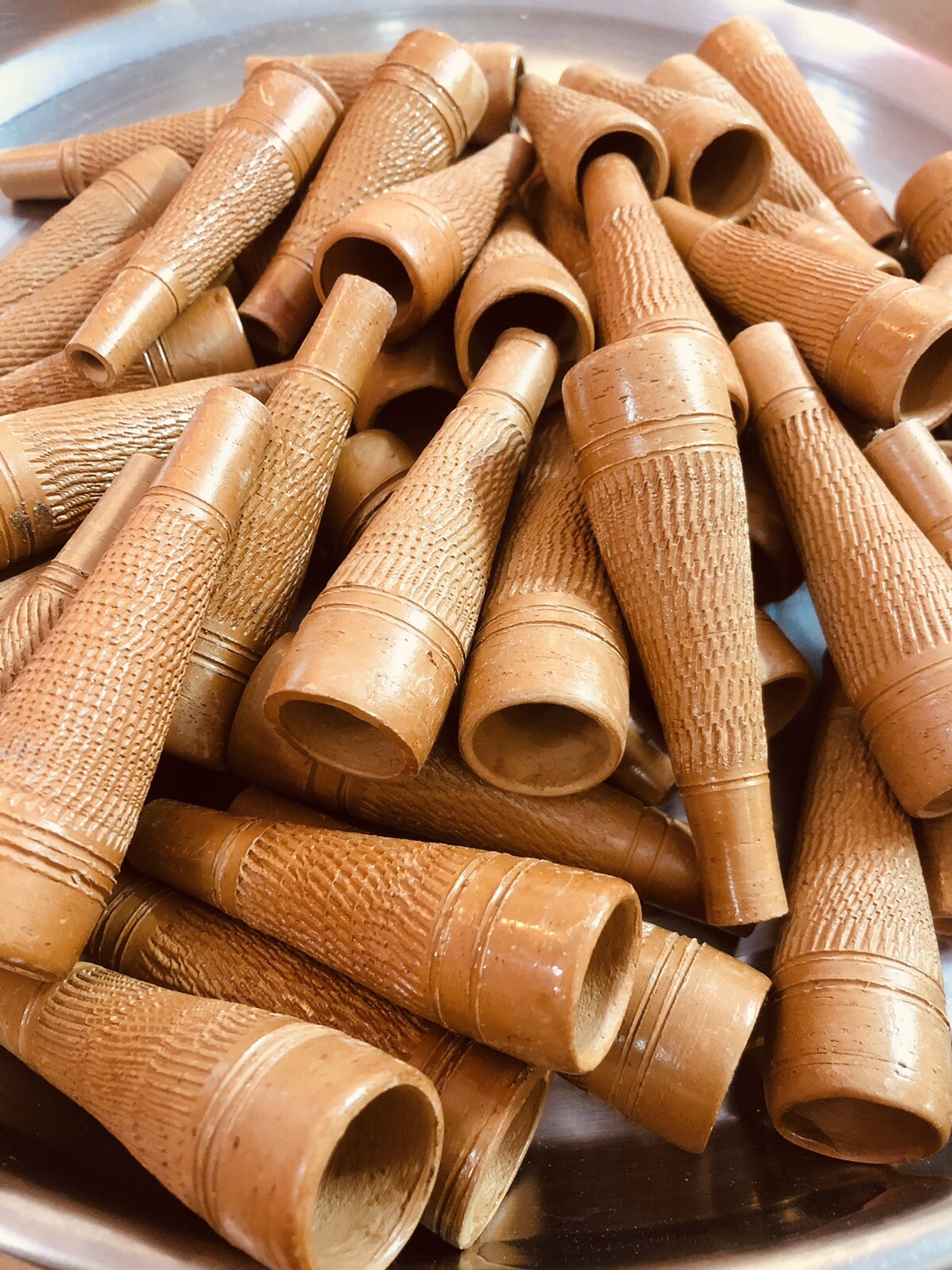 5 PC 2.5"+ Handmade Clay Chilam Chillam Chillum Smoking Pipe Terracotta ...