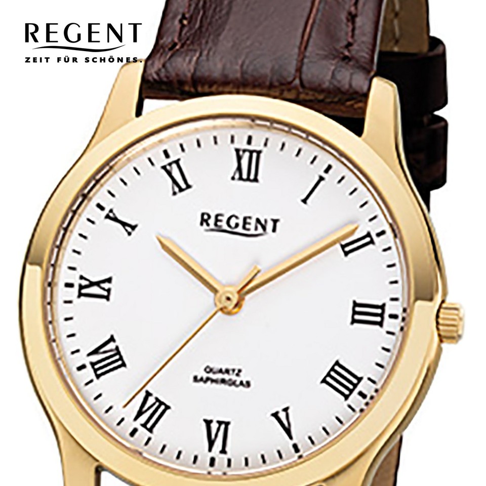 Regent Women's Braun Analog Wrist Watch F-1074 Leather Strap URF1074 ...