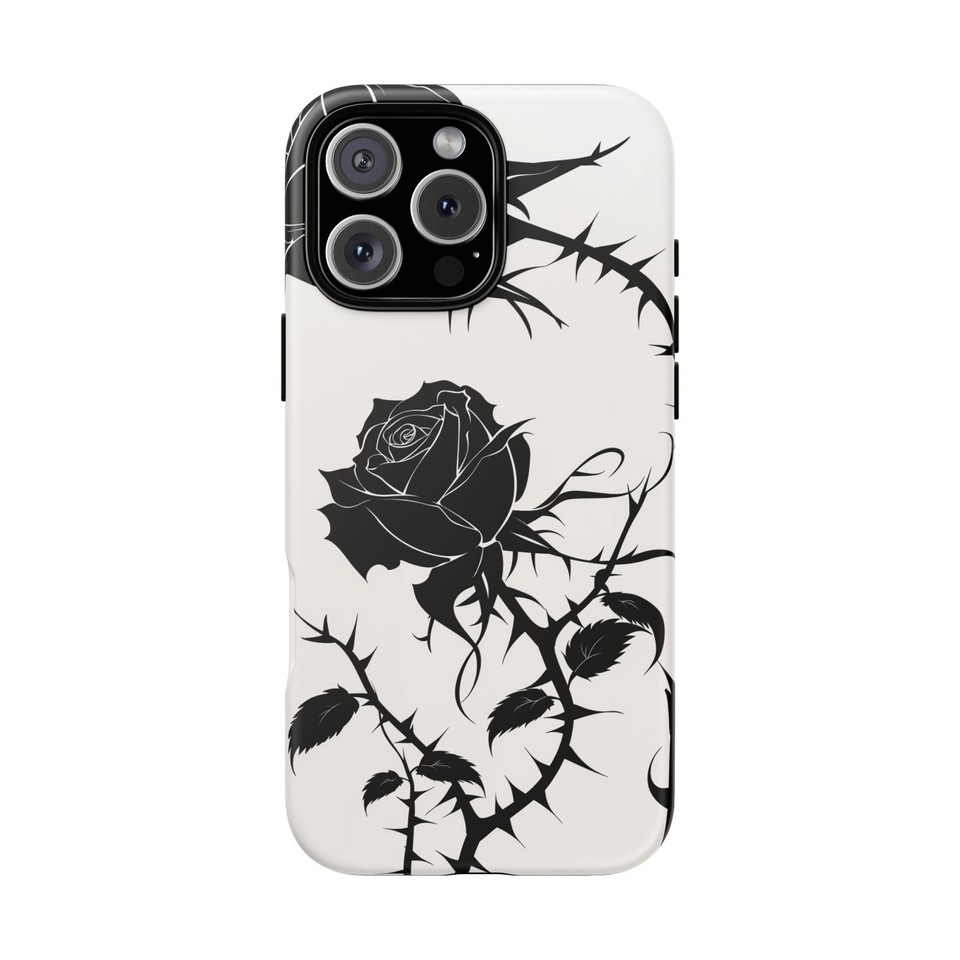 Phone Ink - Case for iPhone/Galaxy/Pixel - Black Rose Vector Sharp ...