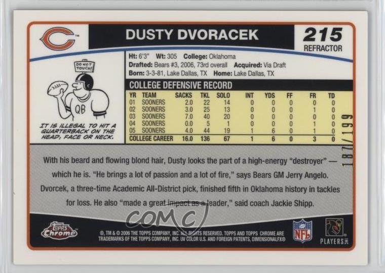 2006 Topps Chrome Black Refractor /199 Dusty Dvoracek #215 Rookie RC | eBay