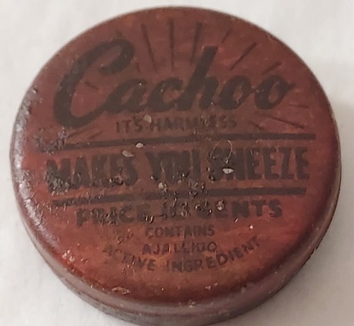 Vtg Cachoo Sneeze Powder Tin - 10 cents - Makes You Sneeze - S.S. Adams ...