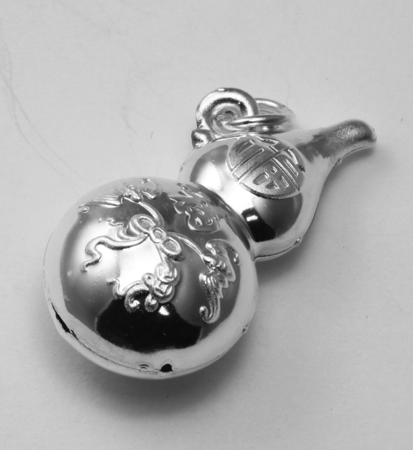 Sterling Silver Gourd HuLu Shape Blessing Lucky Design Pendant Charm ...