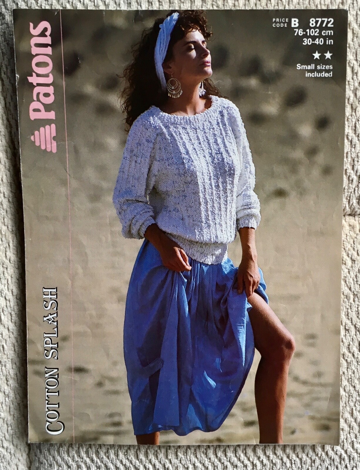PATONS PATTERN 8772 FOR SWEATER IN PATONS COTTON SPLASH ( DK ) ~ SIZES ...