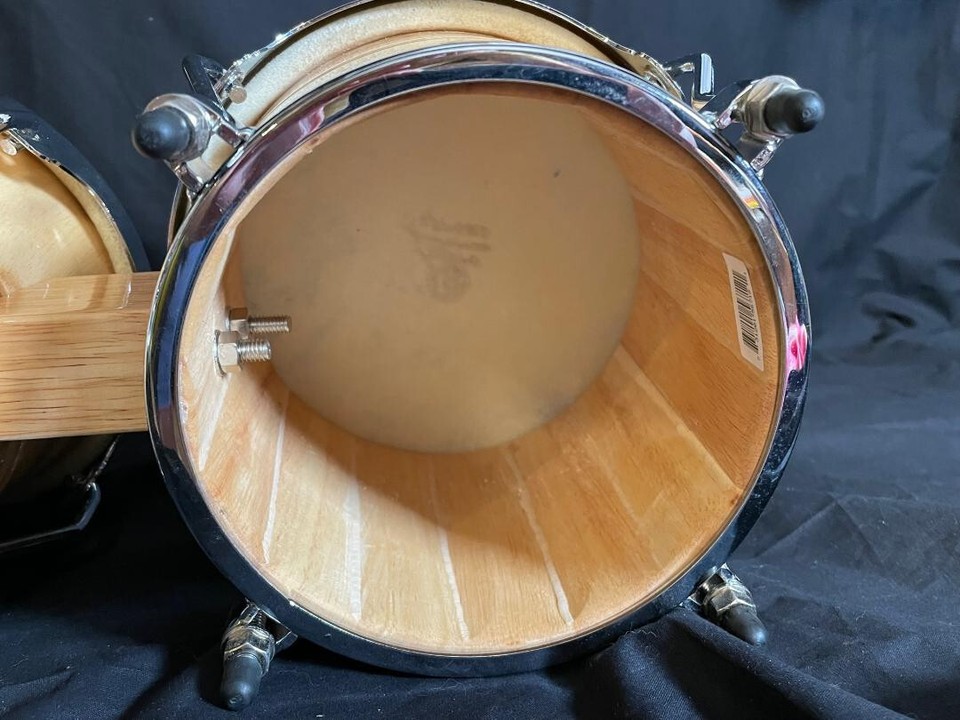 LP Latin Percussion Aspire Signature Bongo Drums Natural Wood Chrome ...