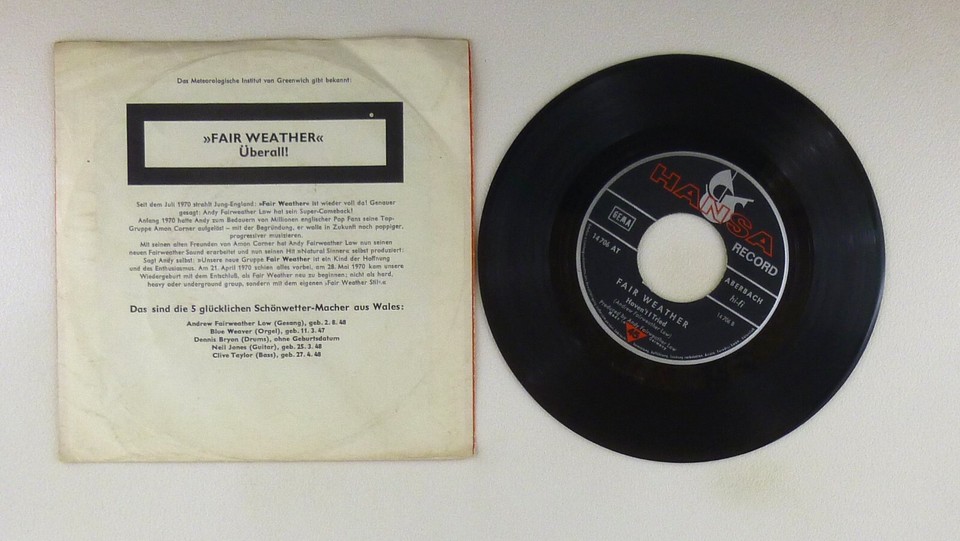 7 " Single Vinyl - Fair Weather – Natural Sinner - S12891 Z05 | eBay