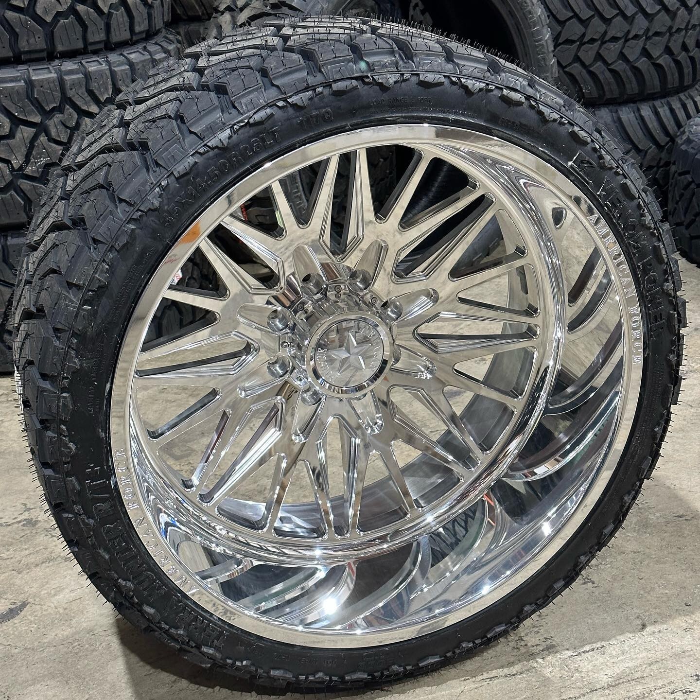 4 NEW 24x12 AMERICAN FORCE FROST WITH 35125024 MT TIRES 8X180 CHEVY GMC ...