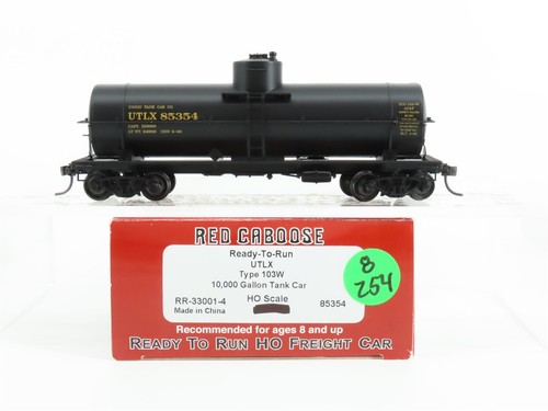 HO Scale Red Caboose RR-33001-4 UTLX 103W 10K Gal Single Dome Tank Car ...