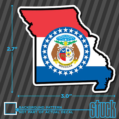 SMALL Missouri State Outline Flag - 3.0"x2.7" - vinyl decal sticker ...