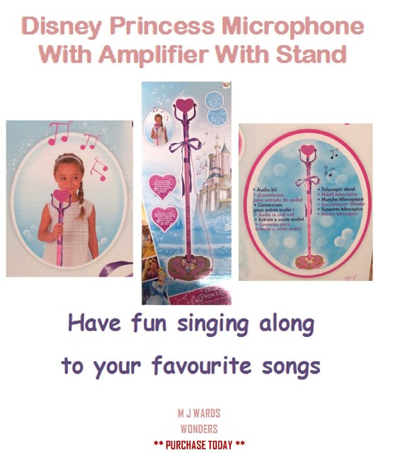 Disney Princess Childrens Girls Microphone Toy With Stand (210059) for ...
