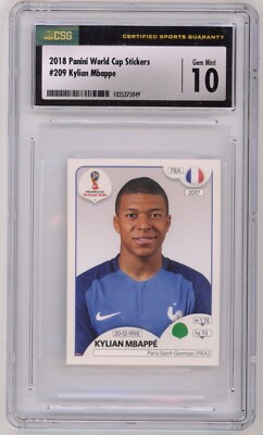 Kylian Mbappe 2018 Panini World Cup Black Back Sticker #209 CSG 10 ...