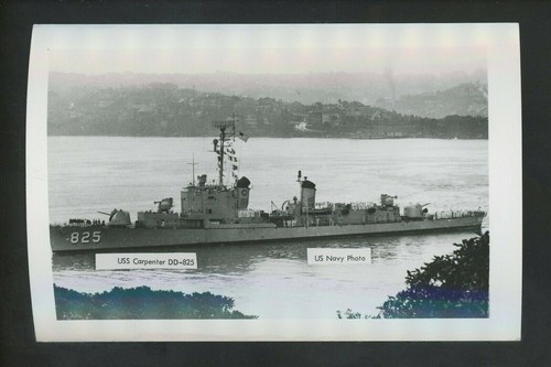 Military Ship real photo postcard RPPC USN Navy USS Carpenter DD-825 ...