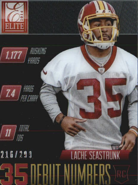 2014 Elite Rookie Debut Numbers Football Card #RN20 Lache Seastrunk ...