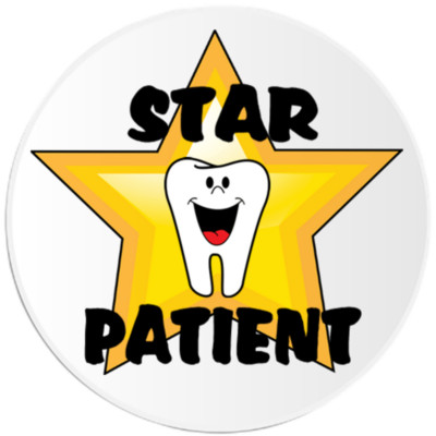 Star Patient - 100 Pack Circle Stickers 3 Inch - Kids Dentist Dental ...