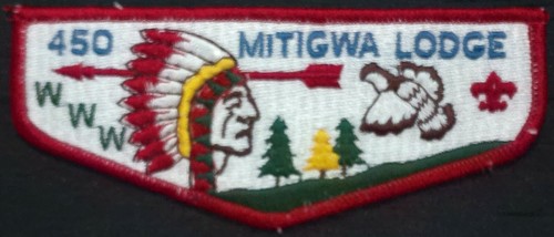 OA MITIGWA LODGE 450 BSA MID-IOWA COUNCIL PATCH 3-D TREES AND GROUSE ...