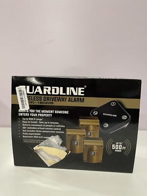 Guardline 500 ft Range Wireless Driveway Alarm 3 Sensors 1 Receiver tan ...