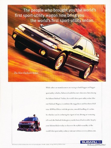 1998 1999 Subaru Outback Sedan Original Advertisement Print Art Car Ad ...