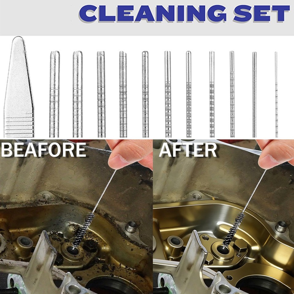 18Pcs Carburetor Engine Cleaning Brushes Wire Tool For Carb ATV ...