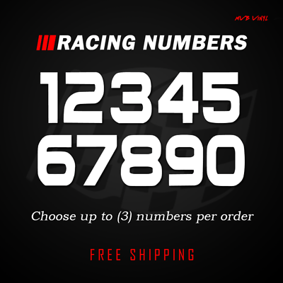 Racing Numbers Vinyl Decal Sticker | Dirt Bike Plate Number BMX ...
