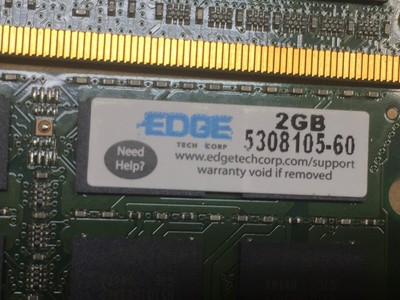 EDGE Tech Corp. 5308105-60 2GB 2Rx8 PC3-8500S SODIMM-204Pin ,Test-PASS ...