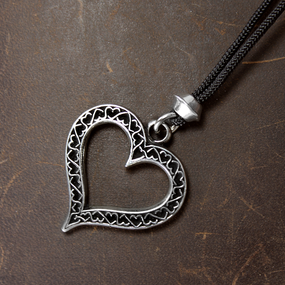 Pewter Heart of Hearts Pendant Necklace Victorian Fashion Love Talisman ...