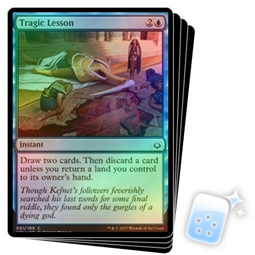 FOIL TRAGIC LESSON X4 Hour Of Devastation HOU Magic MTG MINT CARD | eBay