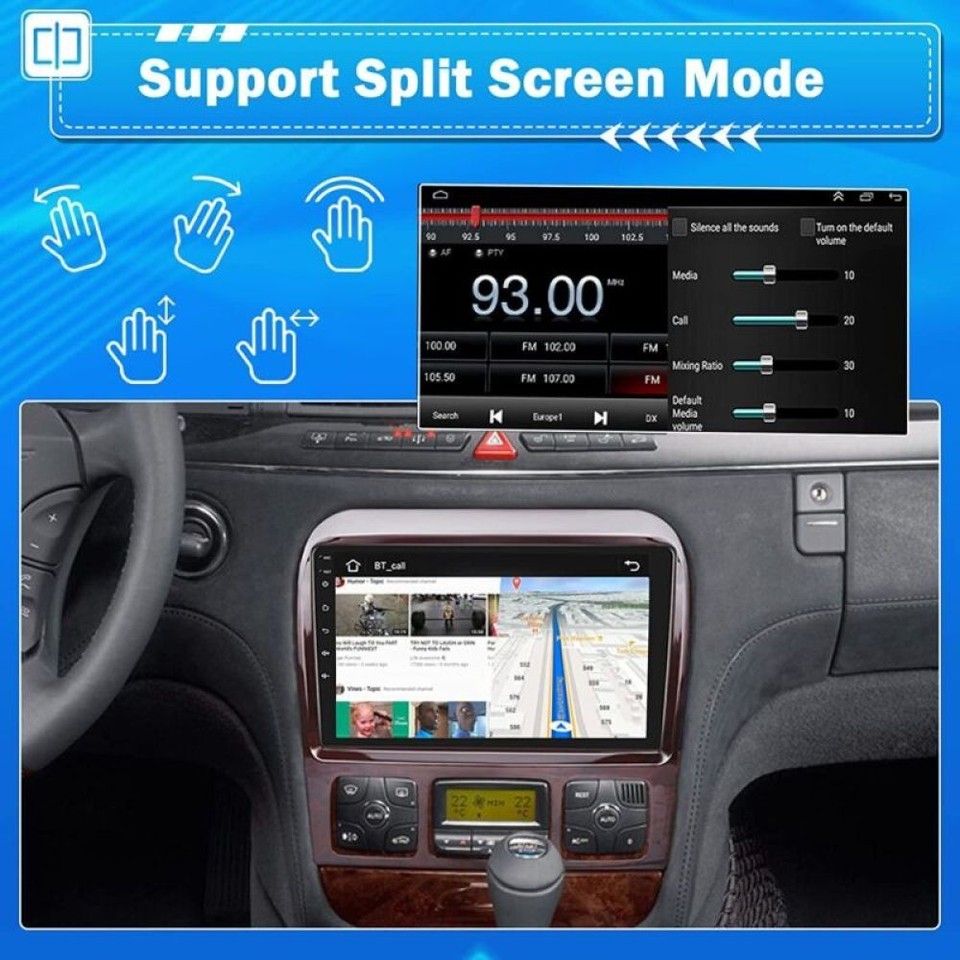 For Mercedes-Benz S-Class W220 Android 13.0 Car Stereo Radio BT GPS ...