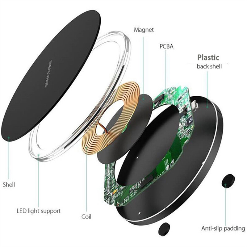 Wireless Fast Charger Charging Pad Dock For Samsung iPhone Android Cell ...