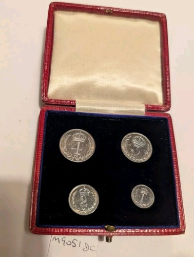 1905 Edward VII Maundy Silver Coin set(4d3d2d1d) UNC Dated Red Case ...