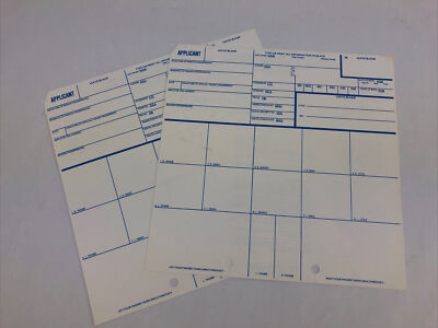 FBI FD-258 Fingerprint Card set of two for federal job applicants ...