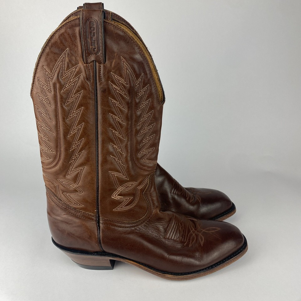 Boulet Men’s Western Cowboy Boots 8064 – Brown Leather | Size 9E Made in Canada | eBay