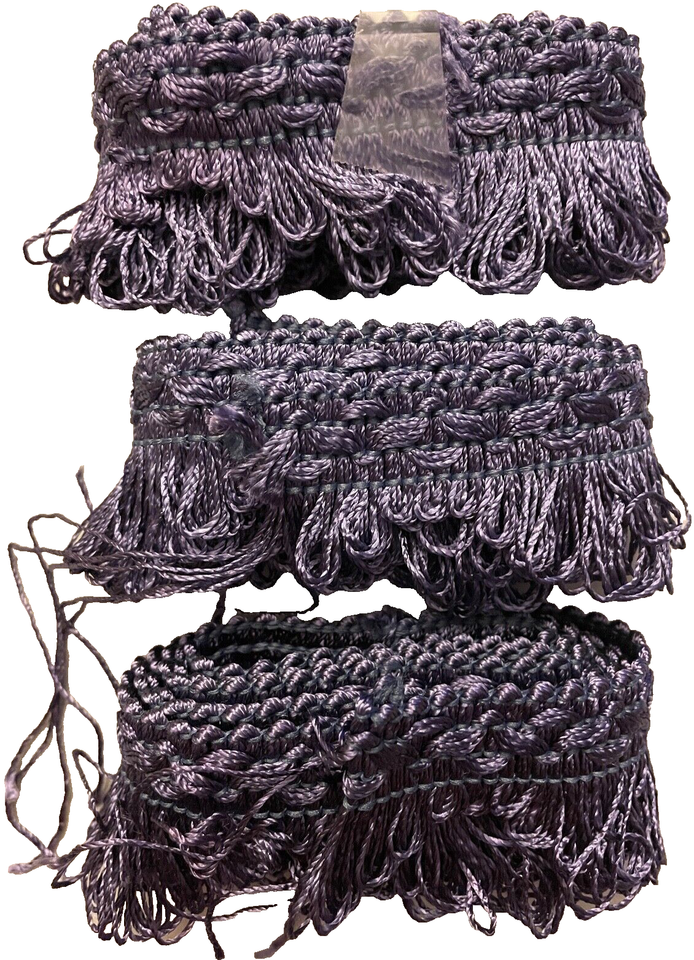PURPLE LOOPY FRINGE 3 pcs - Varying Lengths - 1½"x1 y 7", 1y 7", 1y 4 ...