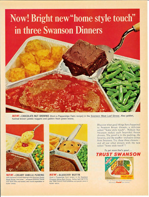 1965 SWANSON TV Dinners Meat Loaf Potato Nuggets Vintage Print Ad ...