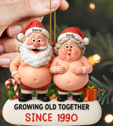 Custom Santa & Mrs. Claus Couple Ornament, Christmas Gift for Couples ...