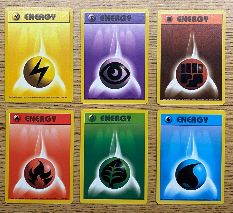 Pokemon Base Set Basic Energy Cards (6 Cards) NM - LP | eBay