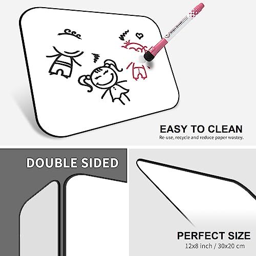 12x8 Inches Small White Board Dry Erase Mini Whiteboard for Students ...