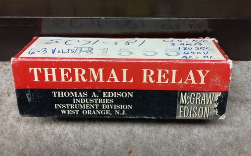 Edison Model 501 Thermal Time Delay Relay Edison Lab new old stock ...