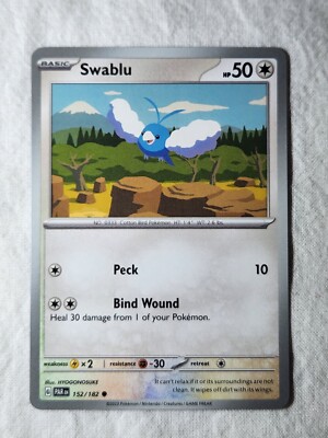 Swablu 152/182 - Paradox Rift - Common - Pokemon Card TCG - MINT ...